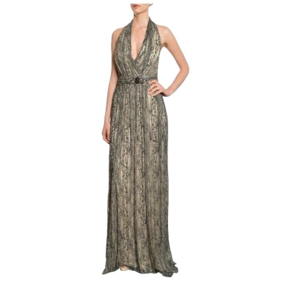 David Meister | Dresses | New Python Print Halter Gown Size 6 | Poshmark